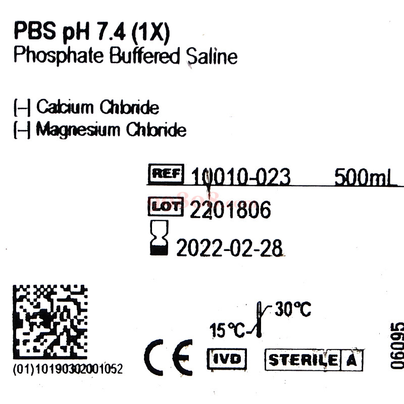 Gibco 磷酸盐缓冲液PBS PH7.4已灭菌,10010023-实验室用品商城