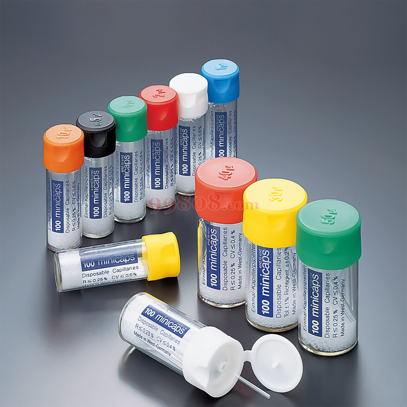 HIRSCHMANN/赫施曼 MINICAPS 定量毛细管,玻璃点样毛细管 minicaps一次性微量毛细管,毛细管,9000100-实验室用品商城