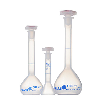 VITLAB 塑料容量瓶B级 NS塞（PP）,PP容量瓶,677941-实验室用品商城