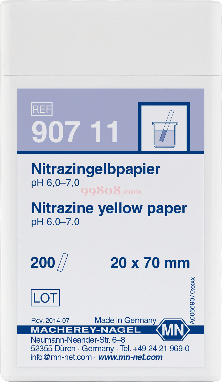 MN/德国 Qualitative pH test paper Nitrazine yellow paper, pH: 6.0–7.0 ...
