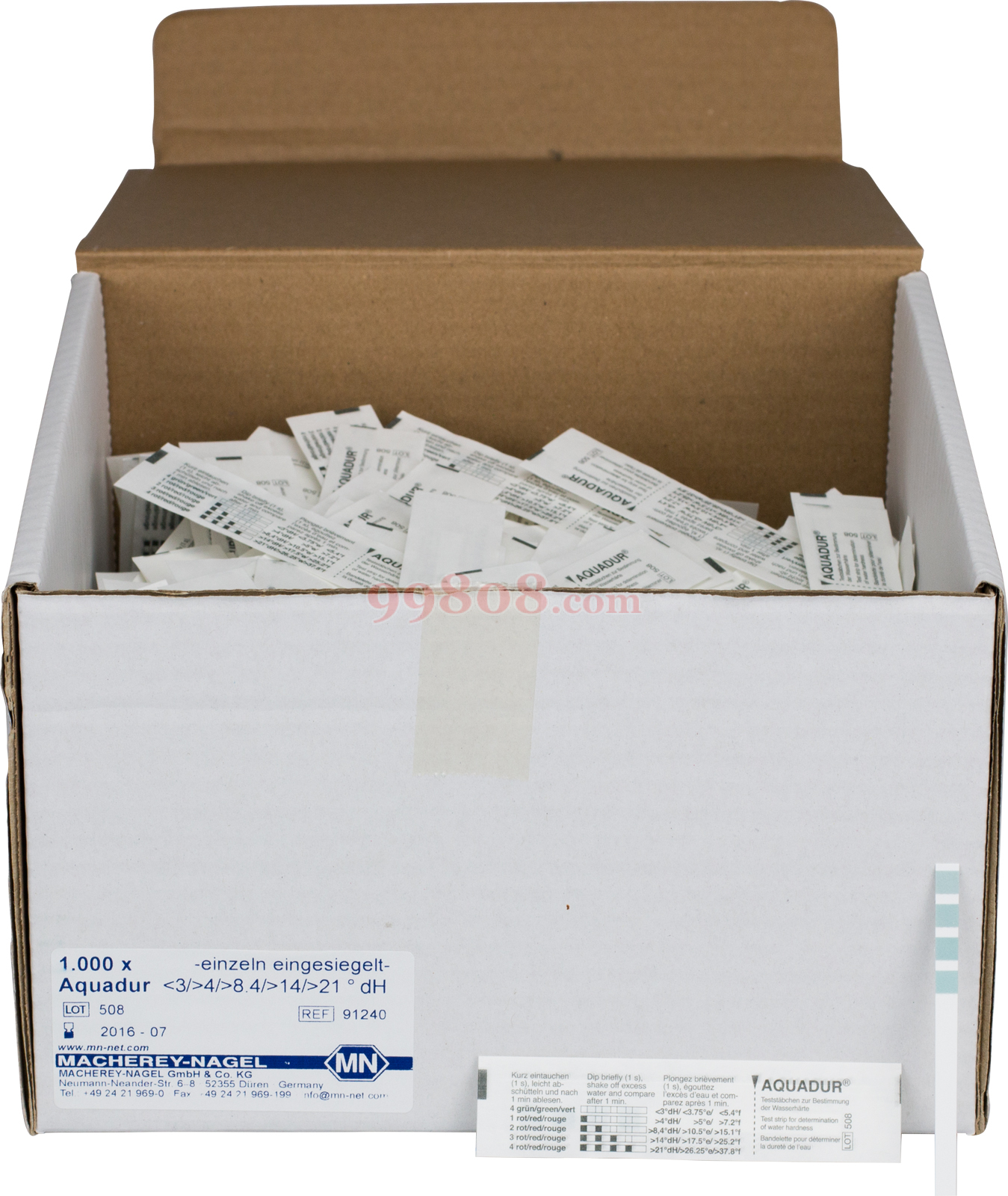 MN/德国 AQUADUR 4–21, for water hardness, individually sealed, 1000 ...