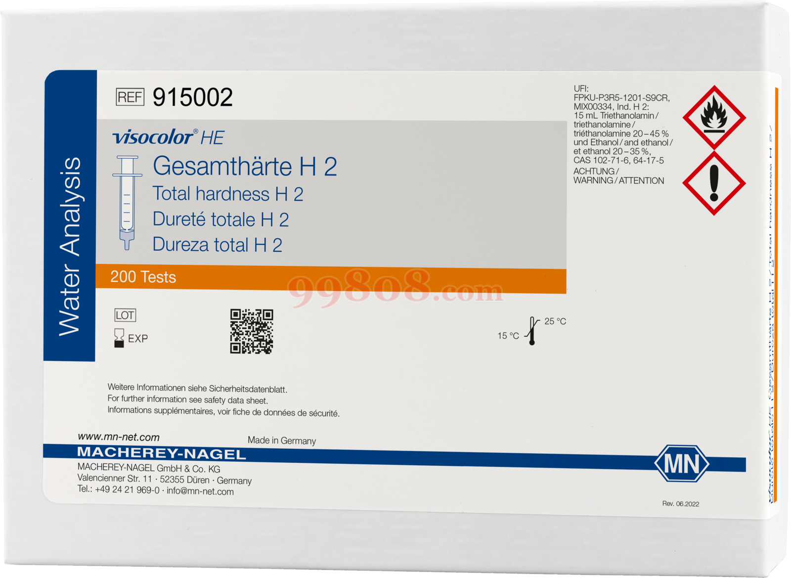 MN/德国 Titrimetric test kit VISOCOLOR HE Total hardness H 2,915002-实验室用品商城