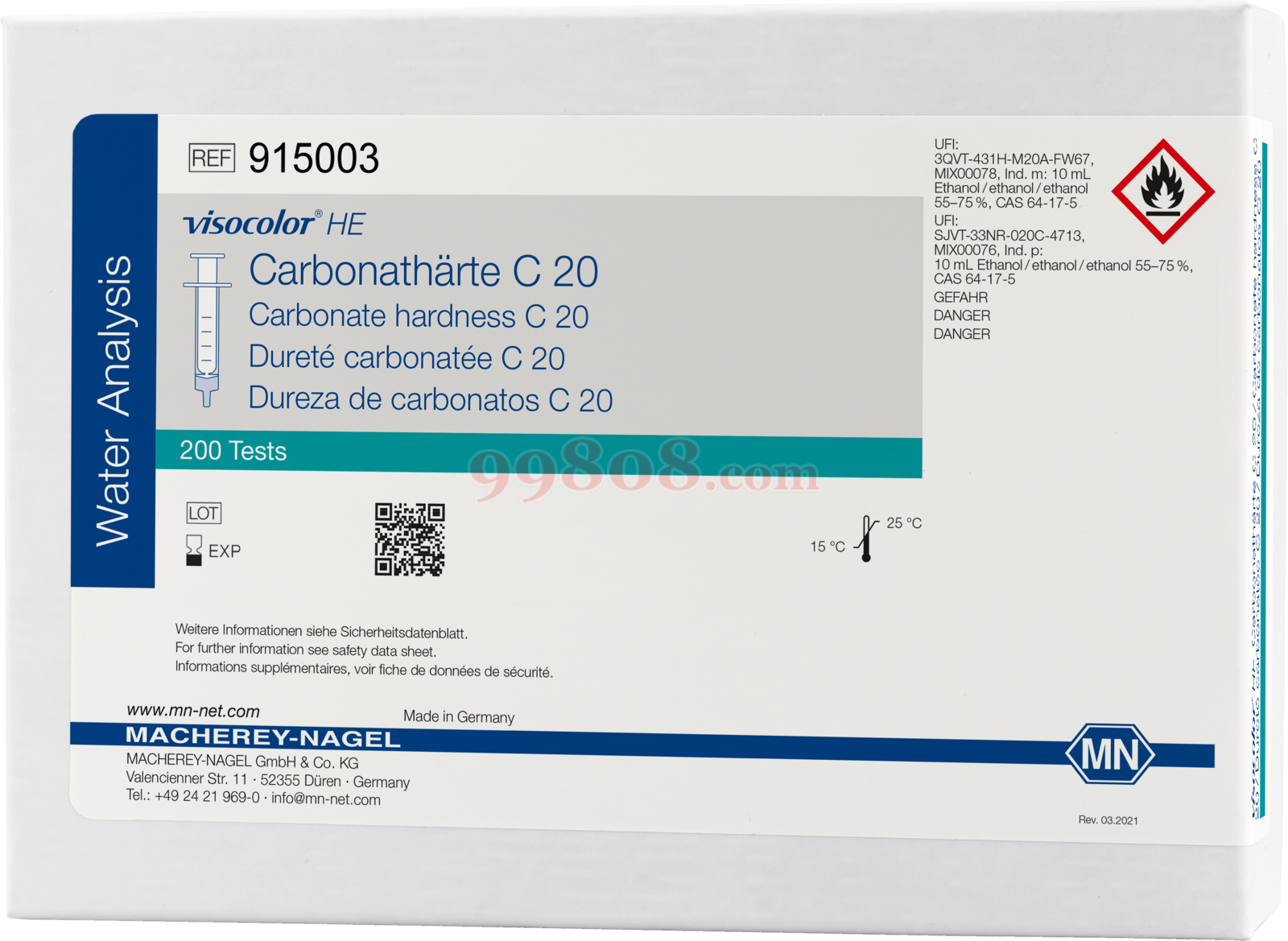 MN/德国 Titrimetric test kit VISOCOLOR HE Carbonate hardness C 20,915003 ...