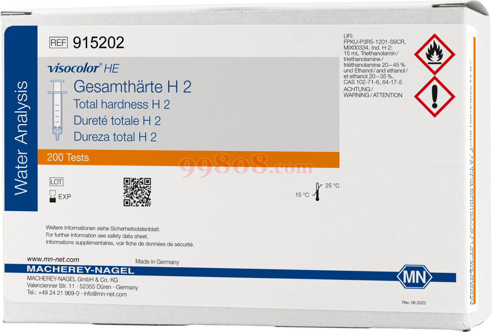 MN/德国 Titrimetric test kit VISOCOLOR HE Total hardness H 2, refill pack ...