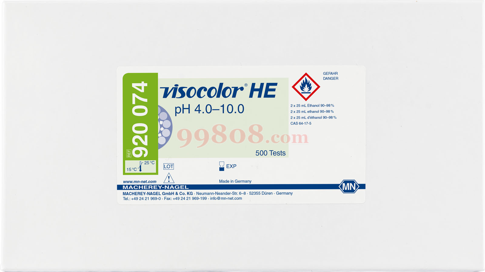 MN/德国 Colorimetric test kit VISOCOLOR HE pH 4.0–10.0,920074-实验室用品商城