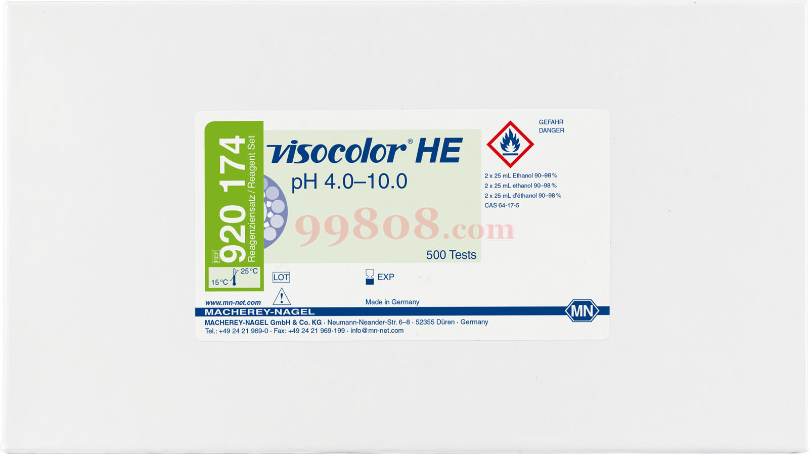 MN/德国 Colorimetric test kit VISOCOLOR HE pH 4.0–10.0, refill pack ...