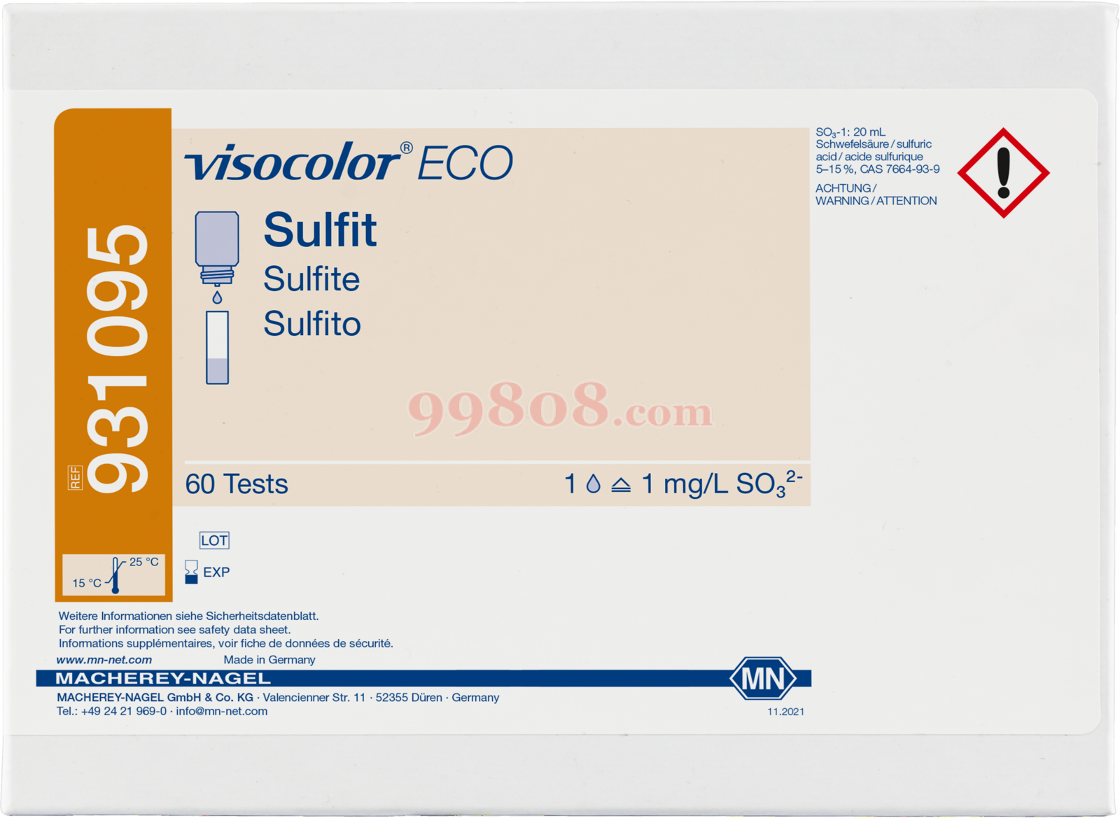 MN/德国 Titrimetric test kit VISOCOLOR ECO Sulfite,931095-实验室用品商城