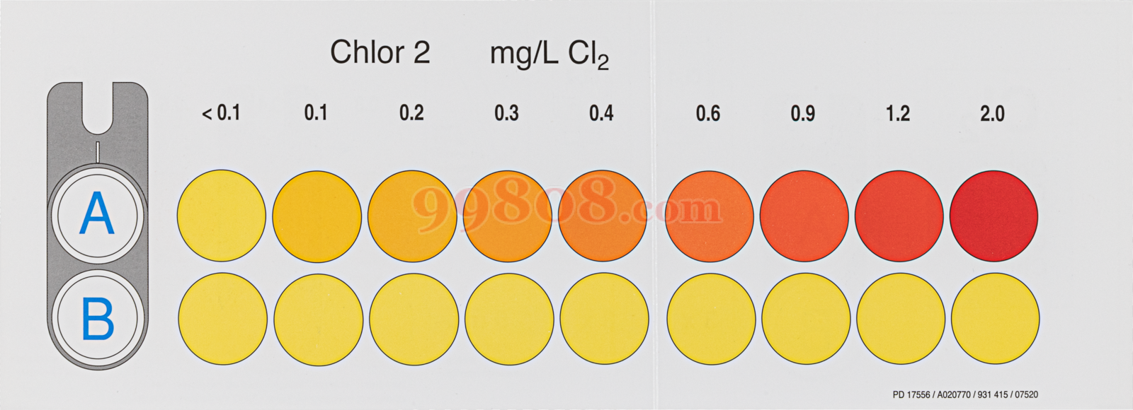 MN/德国 Color comparison chart for VISOCOLOR ECO Chlorine 2,931415-实验室用品商城