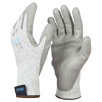 AEGLE/羿科 5级PE纤维浸PU防割手套,CC-5404-01 5级防割涂层手套(13针)ACT5C 60619305-09 1副 5级防 ...